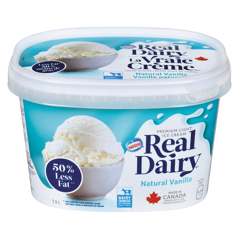 Real Dairy Natural Vanilla 50% Less Fat Ice Cream