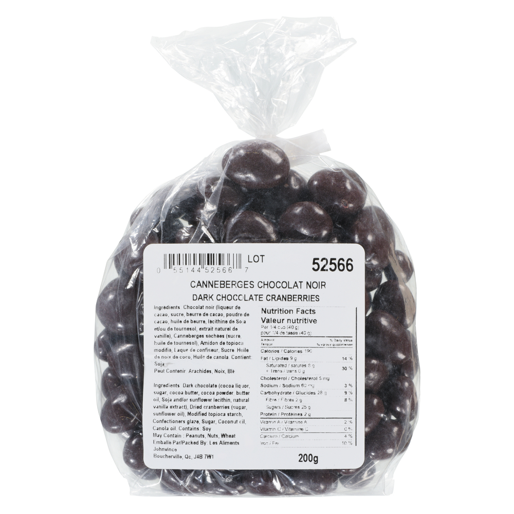 dark chocolate covered cranberries