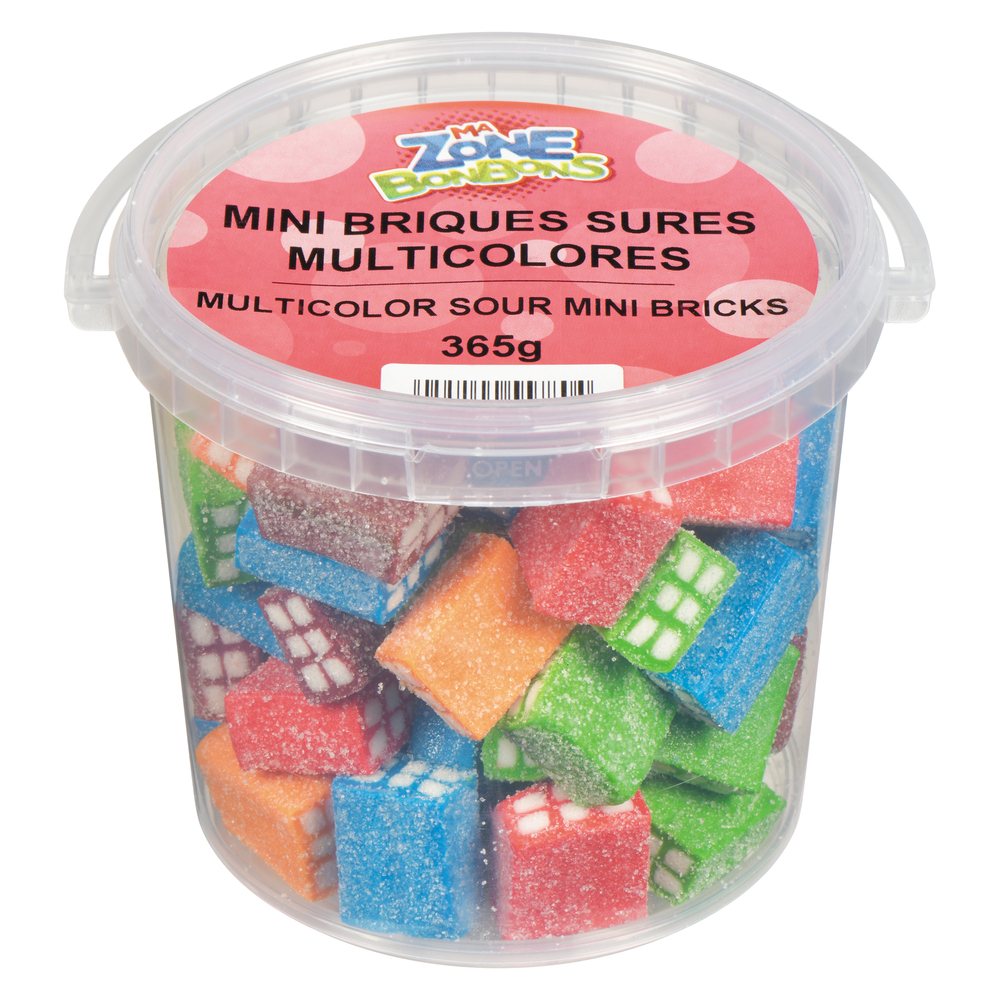 Assorted Mini Sour Rainbow Bricks Candy