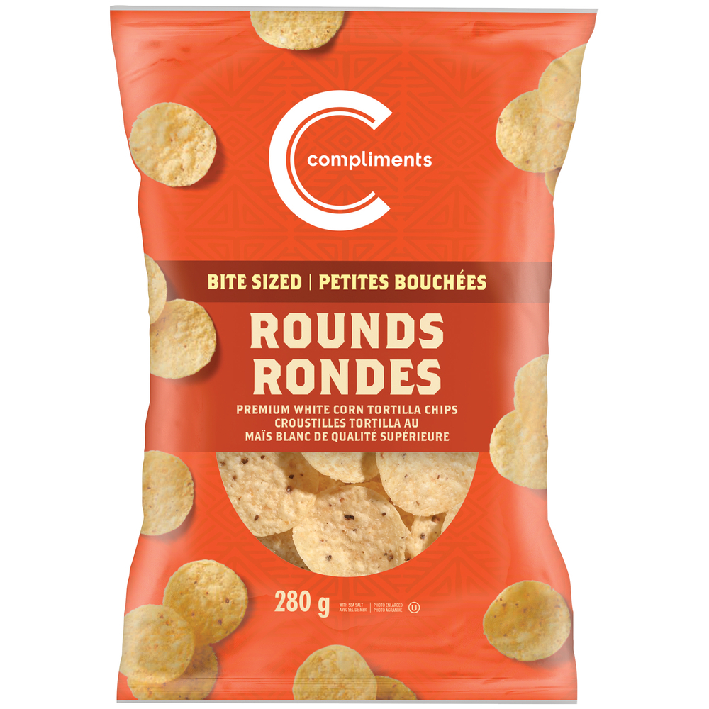 White Bite Size Round Tortilla Chips