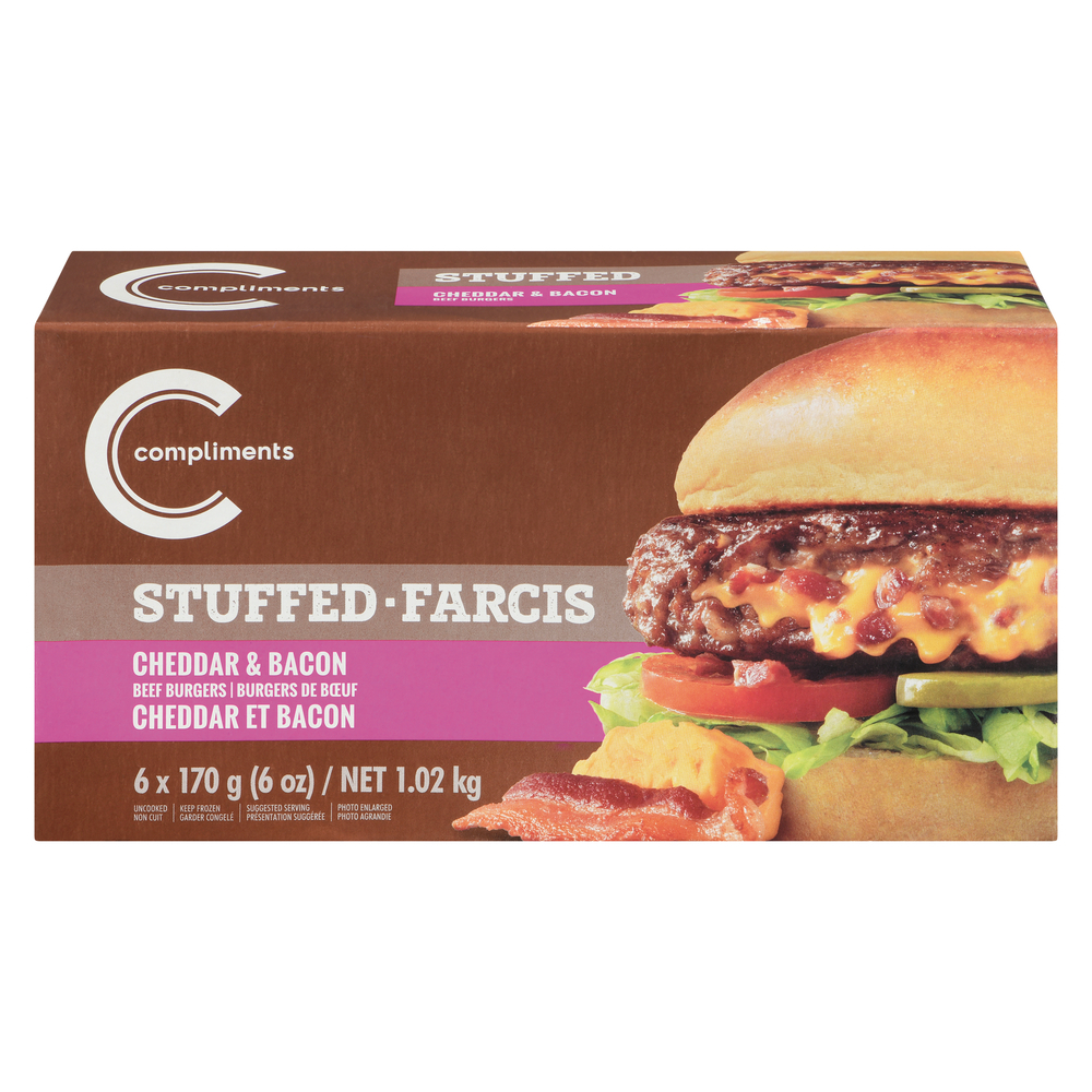 Cheddar And Bacon Stuffed Beef Burgers