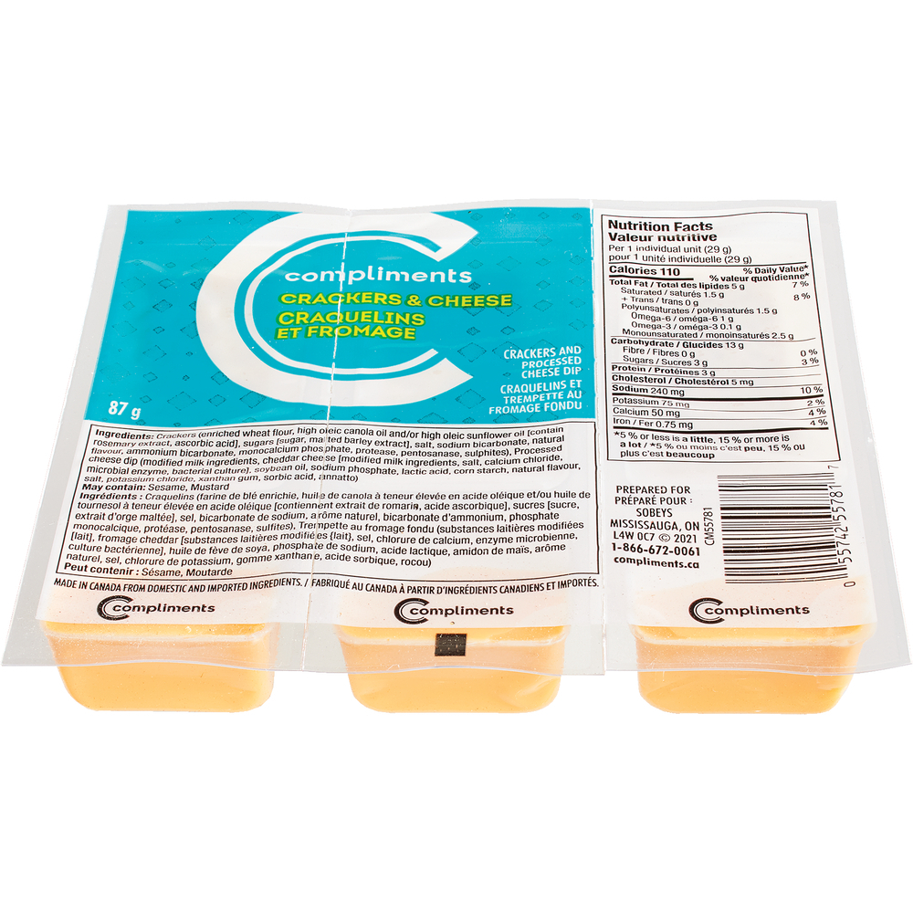 Crackers & Cheese Dip 3 Pack Snack