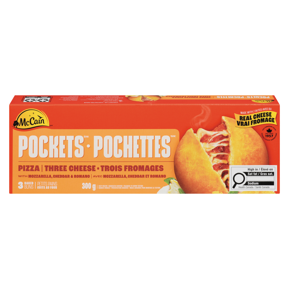 Three Cheese 3 Pack Pizza Pockets