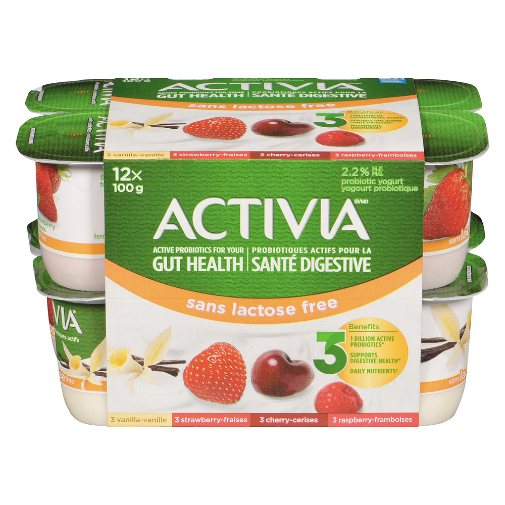 Avtivia Cherry Vanilla Raspberry Strawberry Lactose Free Yogurt