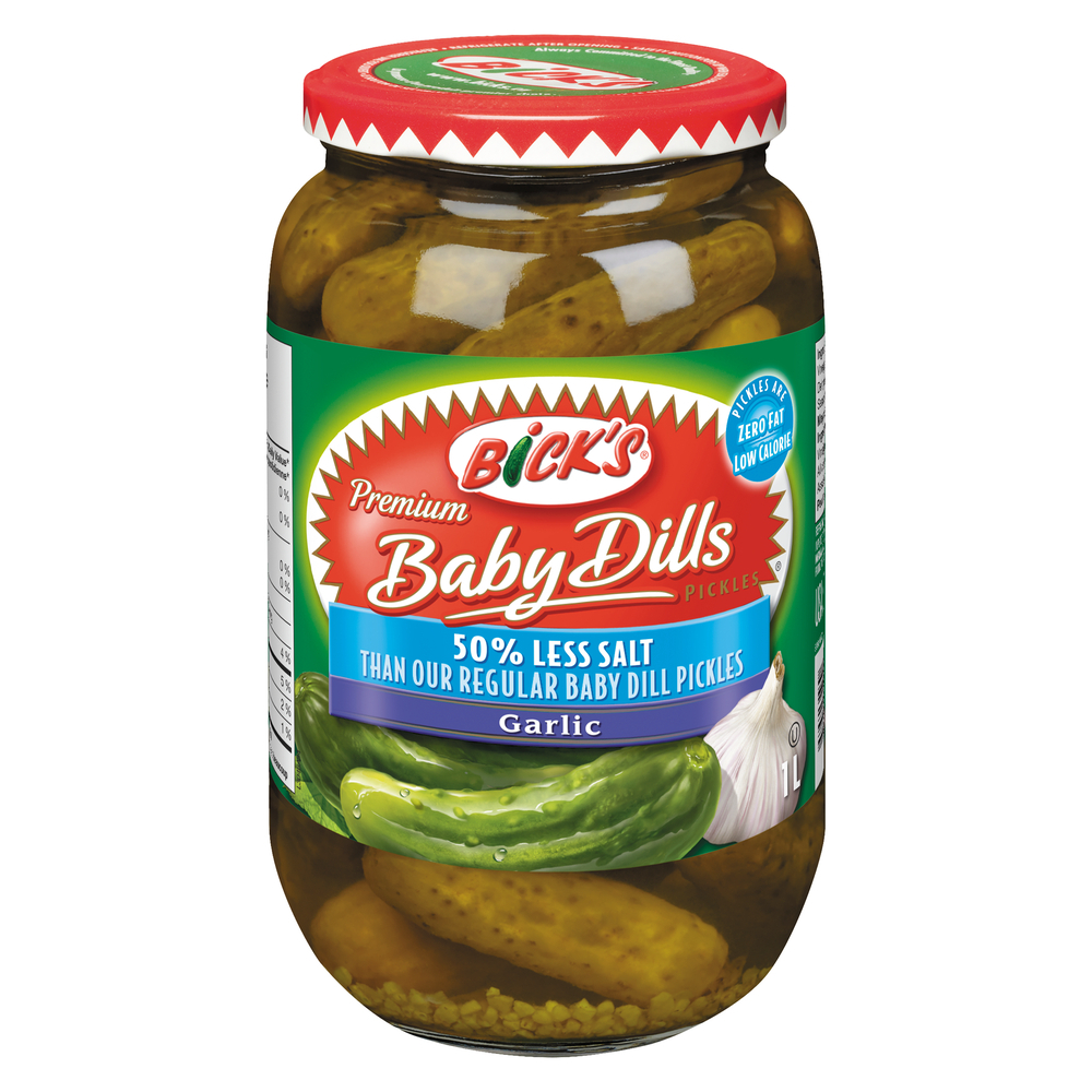 Baby Dill Garlic 50% Less Salt Pickles