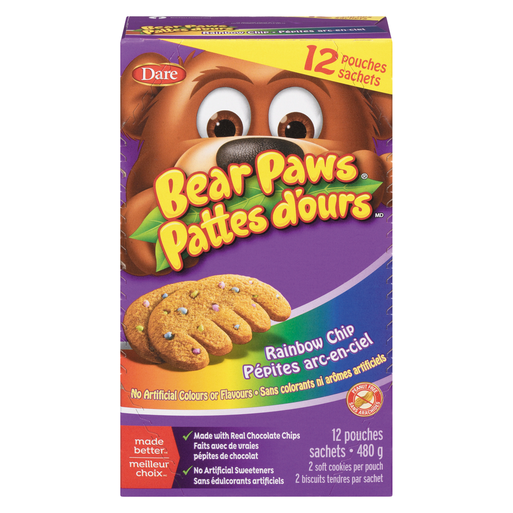 Bear Paws Rainbow Chip Cookies