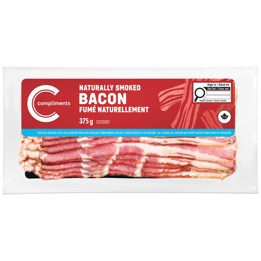 Naturally Smoked Less Salt Bacon