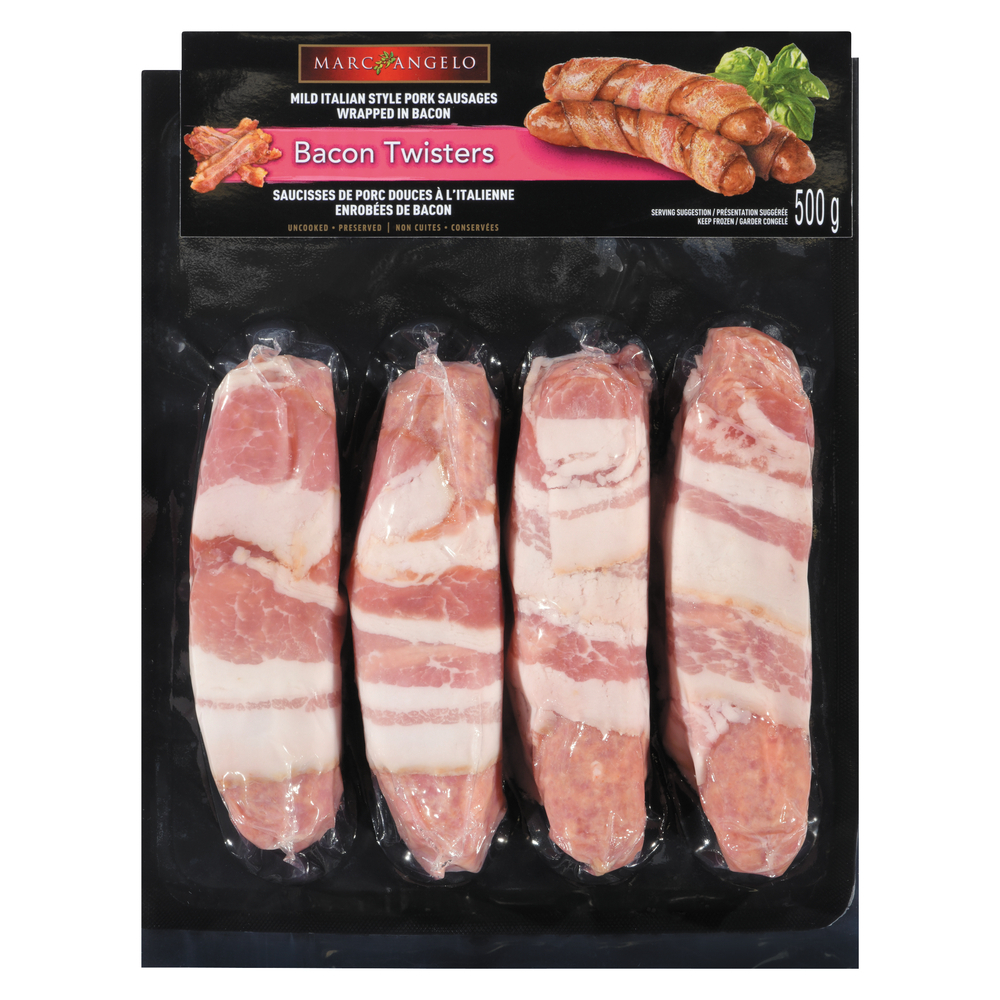 Jumbo Frozen Bacon Twisters Sausages