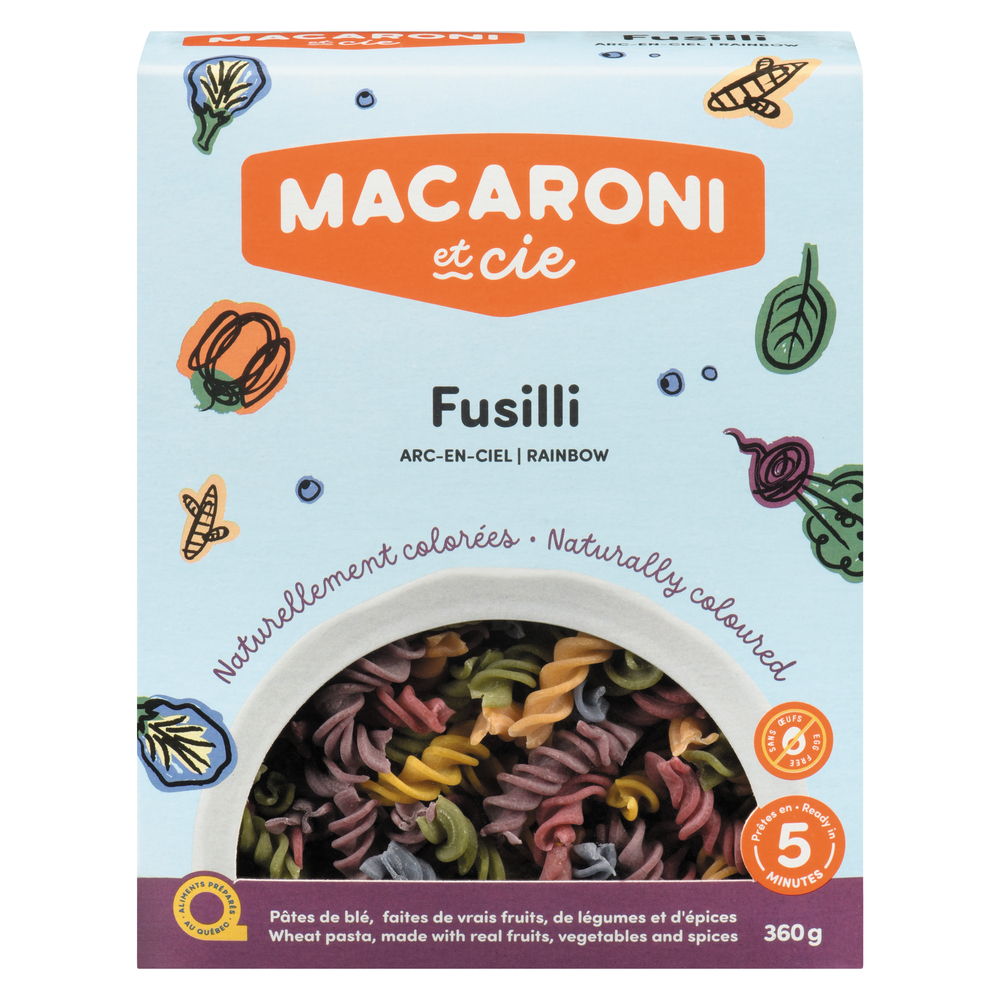 Fusilli Rainbow Colored Pasta