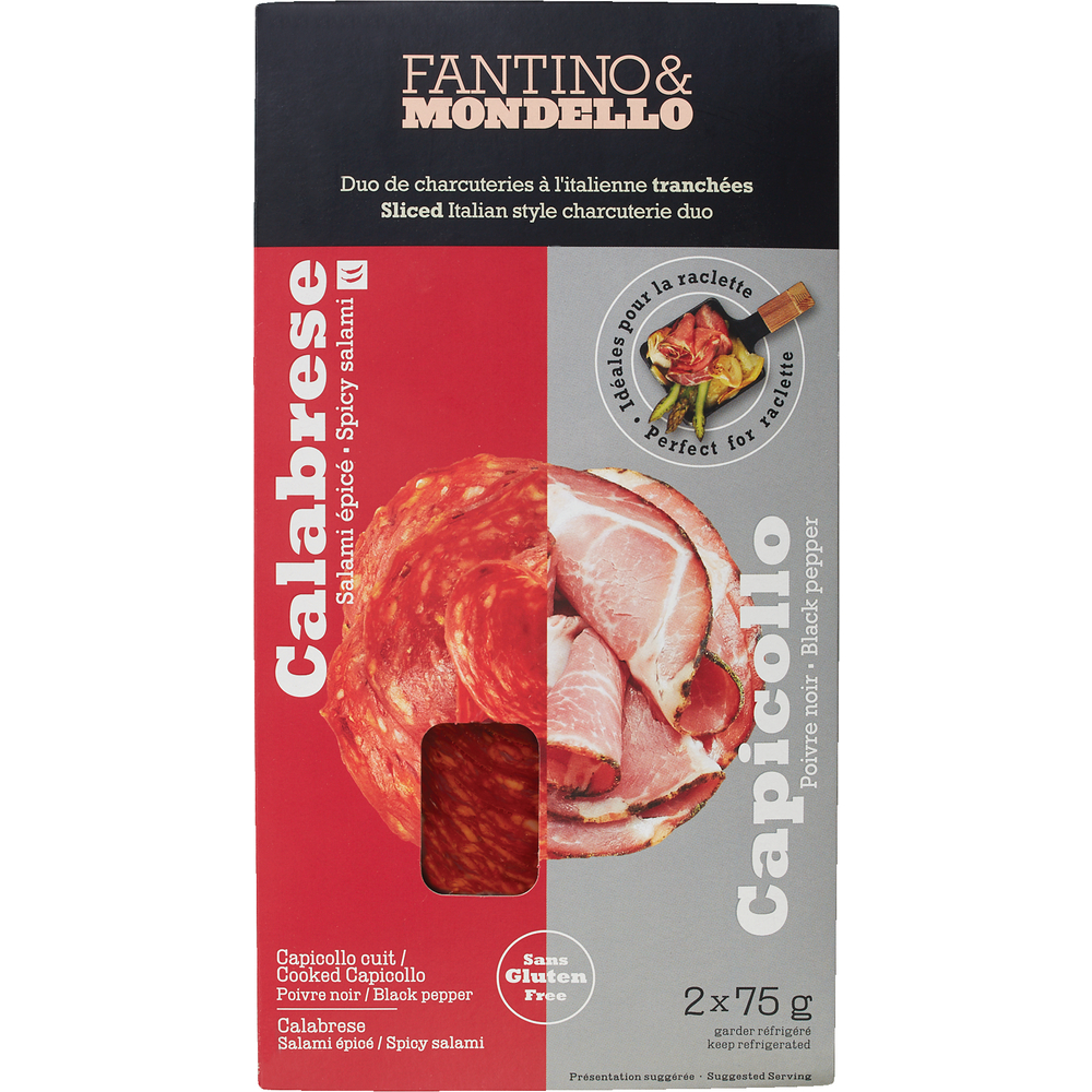 Raclette Duo Black Pepper Capicollo & Spicy Calabrese Sl Gluten Free Salami