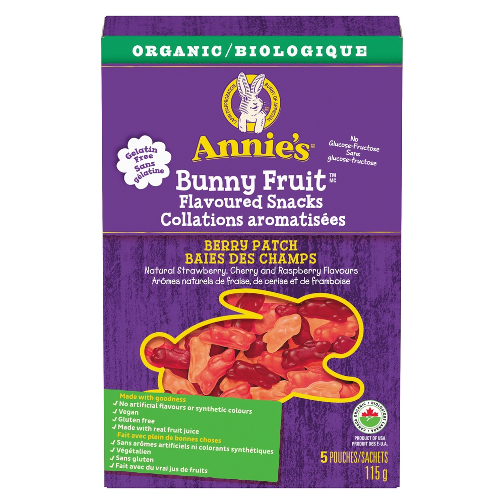 Collations aromatisées aux baies en forme de lapin biologiques