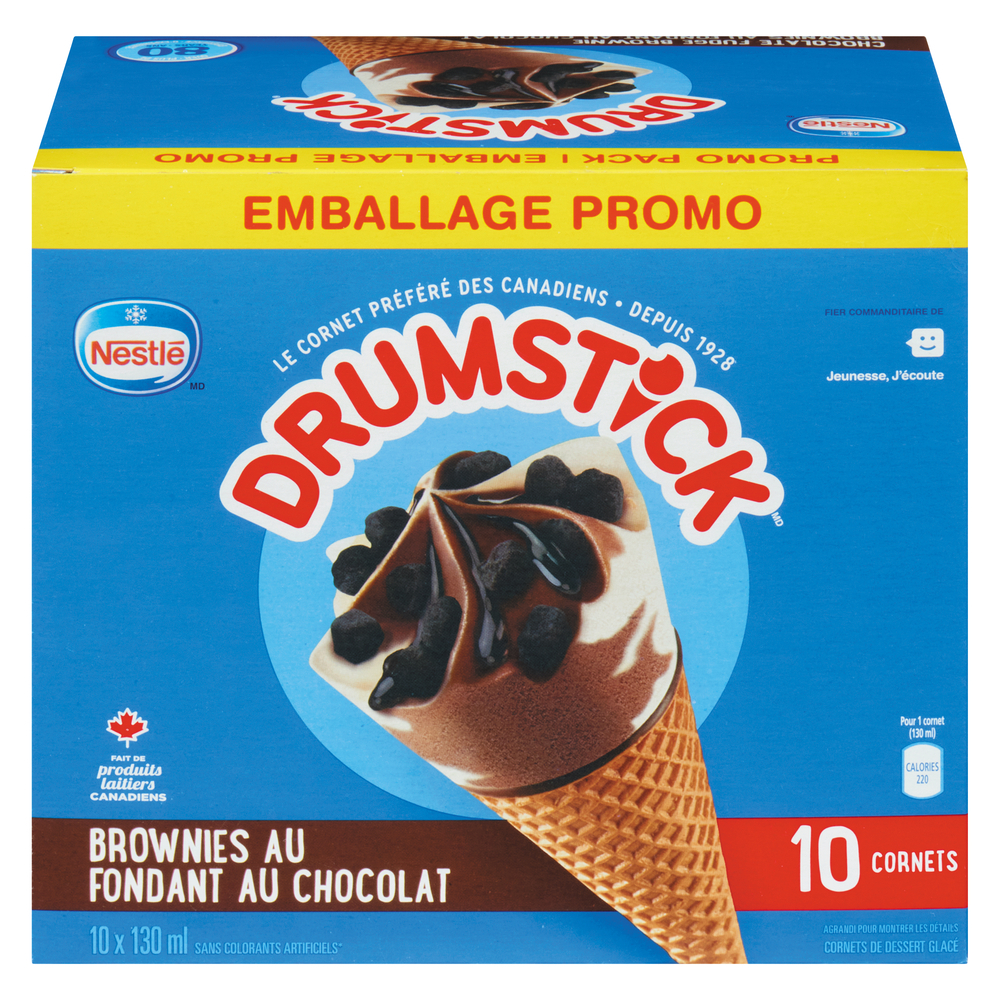 Cornet de crème glacée brownies au fondant au chocolat