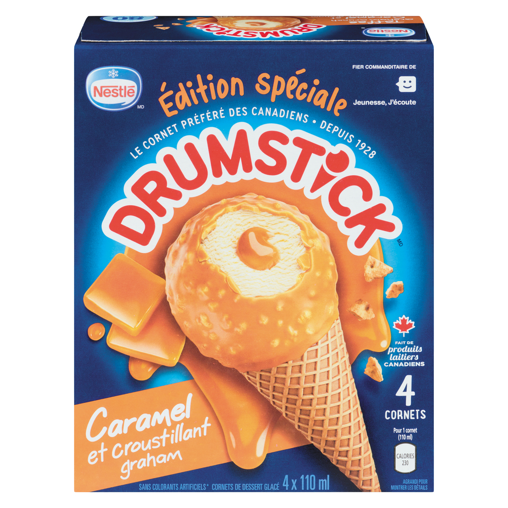 Cornet de crème glacée caramel graham