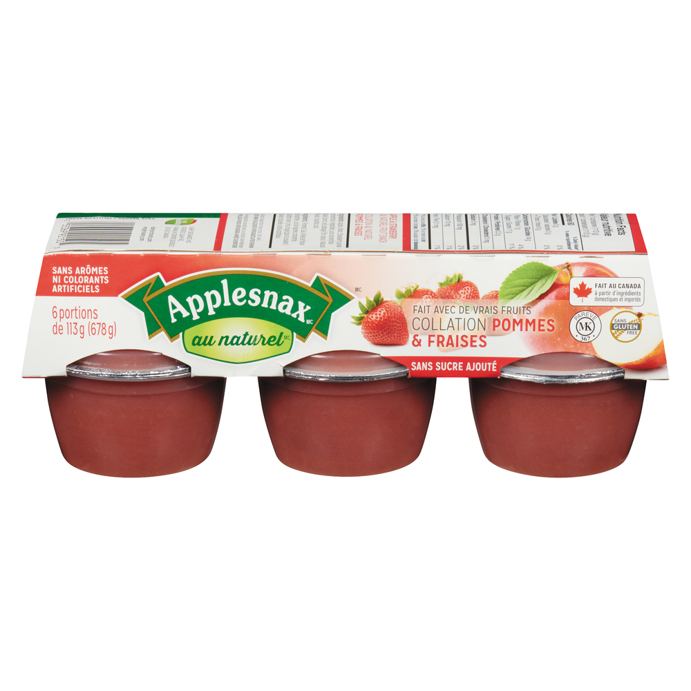 Compotes de pommes et fraises sans sucre ajouté et sans gluten