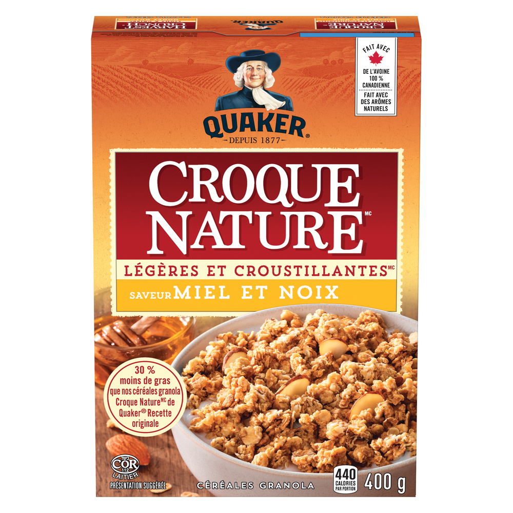 Céréales croque nature légères et croustillantes miel et noix