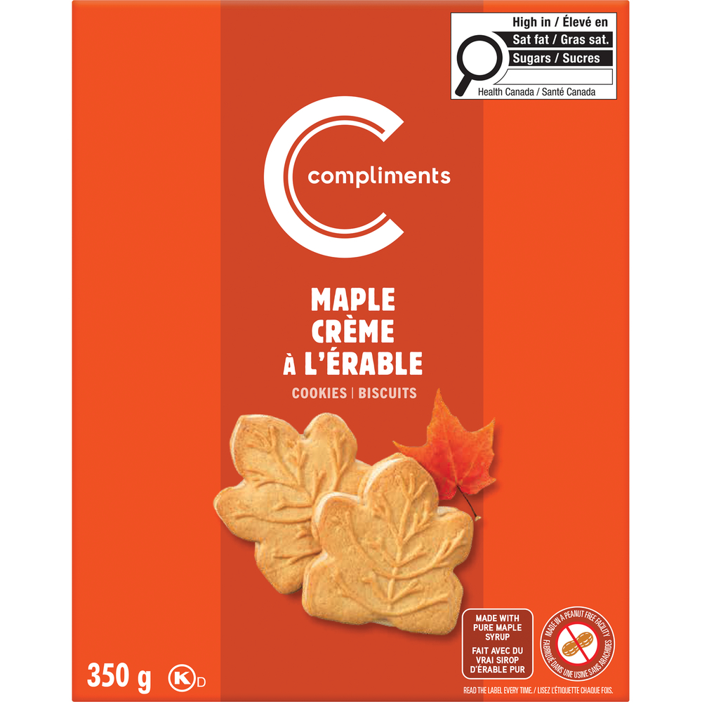Biscuits en forme de feuilles d'érable