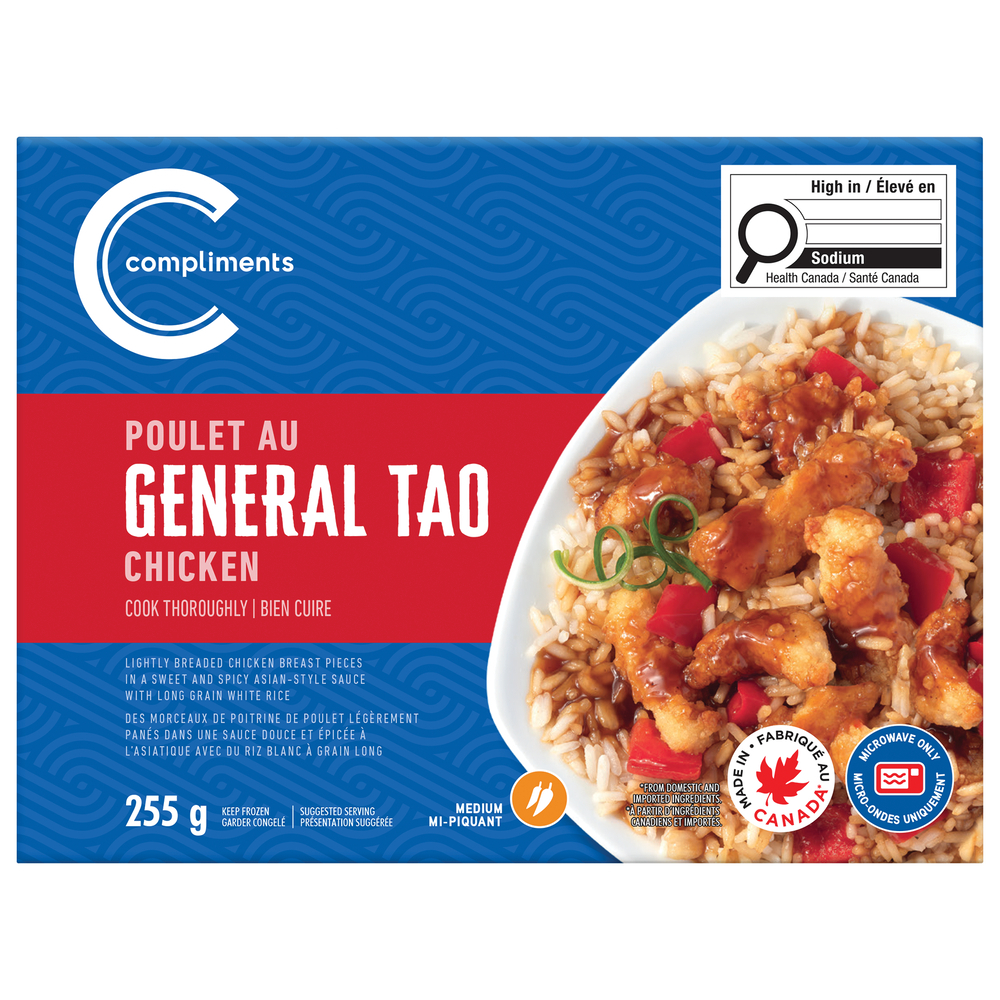 Dîner surgelé de poulet général Tao