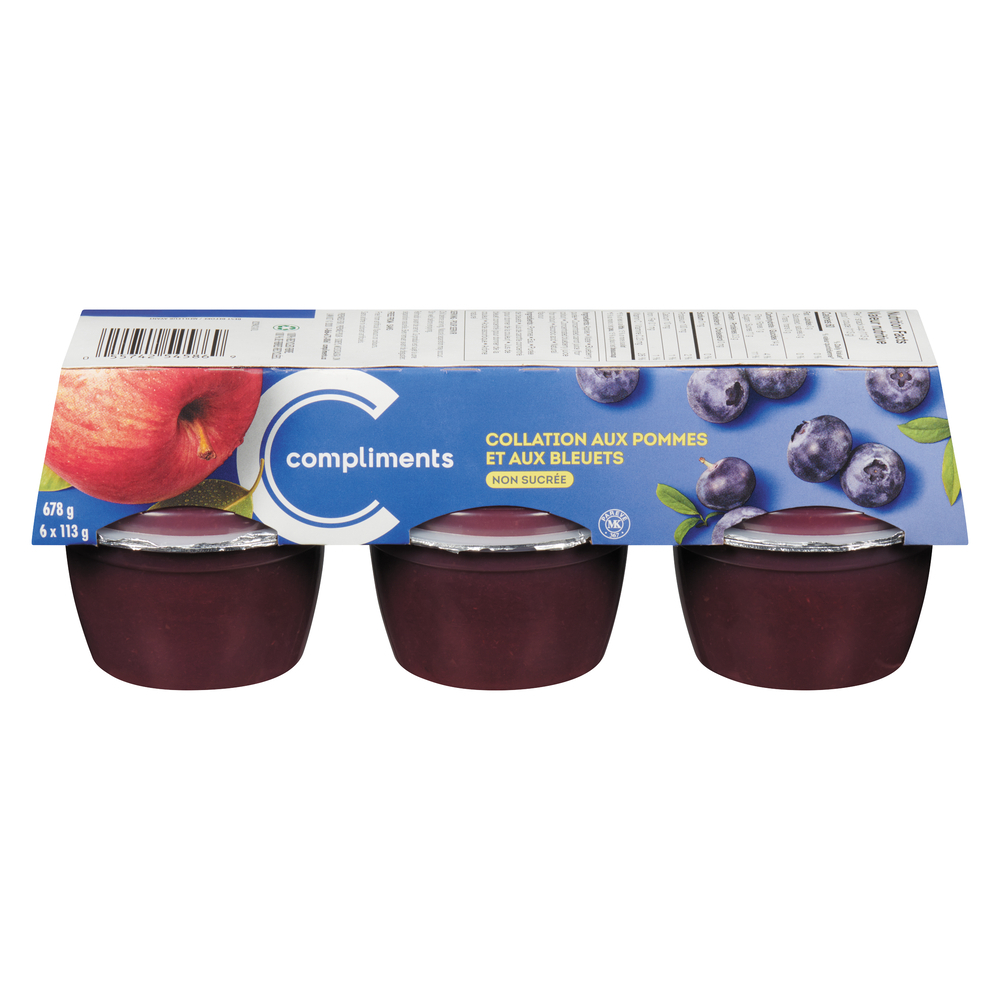 Collation aux pommes et aux bleuets non sucrée