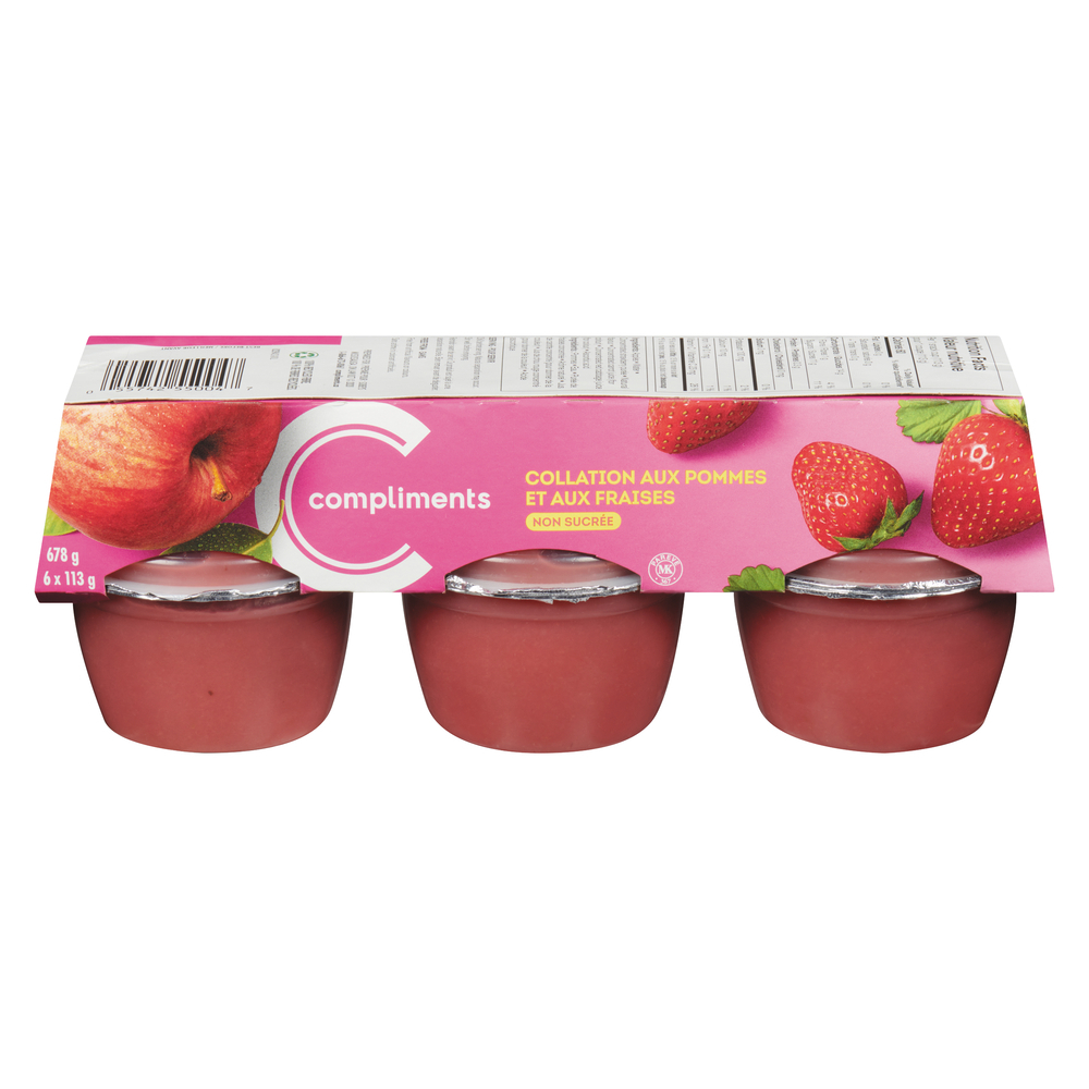 Collation aux pommes et aux fraises non sucrée