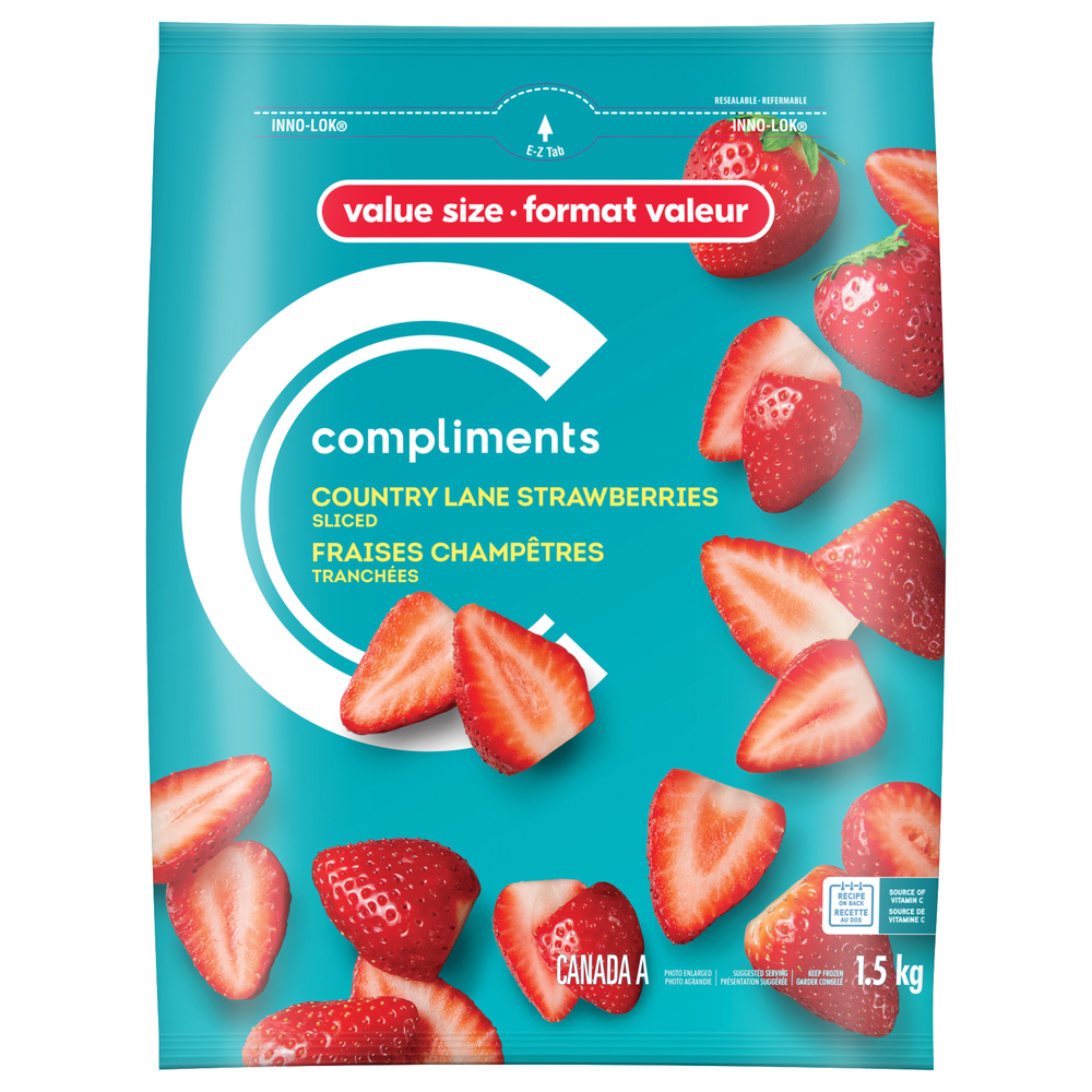 Fraises champêtres tranchées surgelées