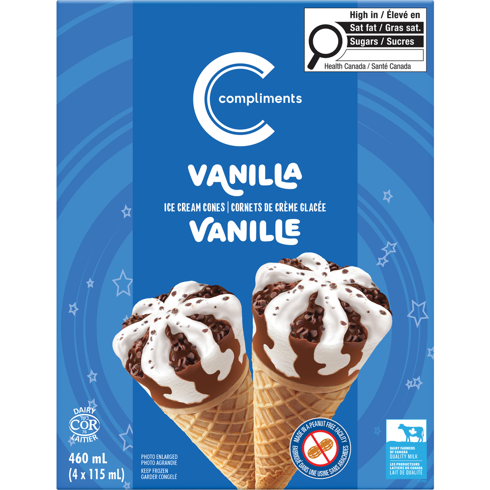 Cornets de crème glacée à la vanille