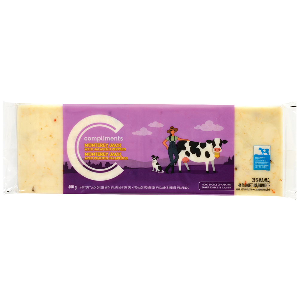 Fromage monterey jack avec jalapeno en bloc