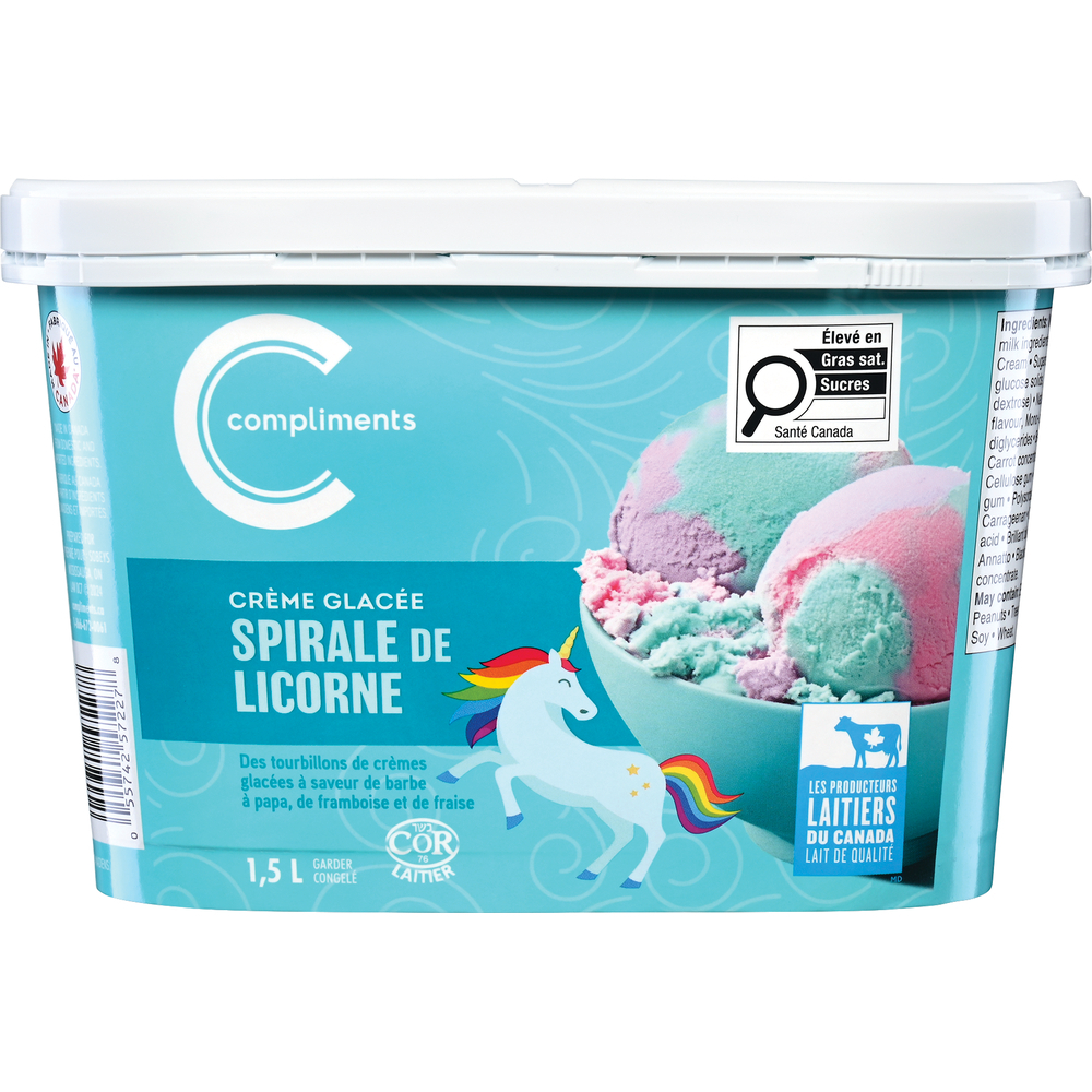 Crème glacée spirale de licorne
