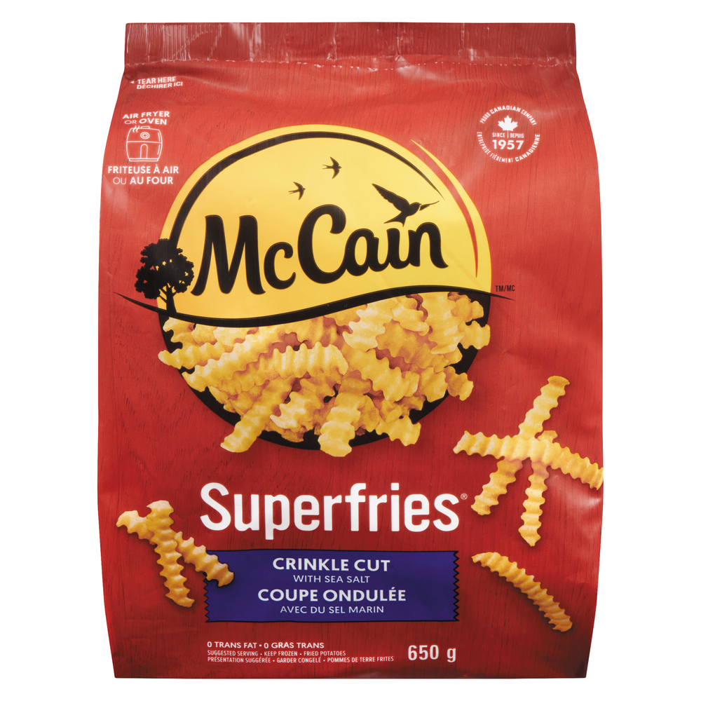 Frites en coupe ondulée avec sel marin