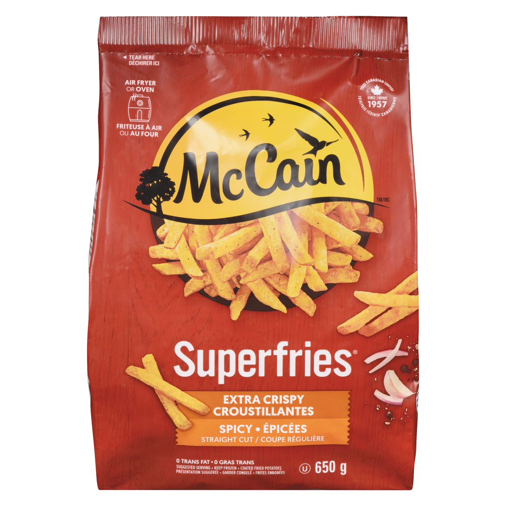 Frites enrobées extra croustillantes en coupe régulière avec sel marin ...