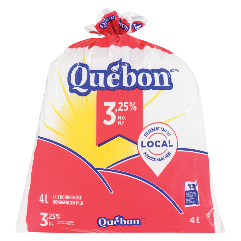 Lait 3.25% m.g. en sacs