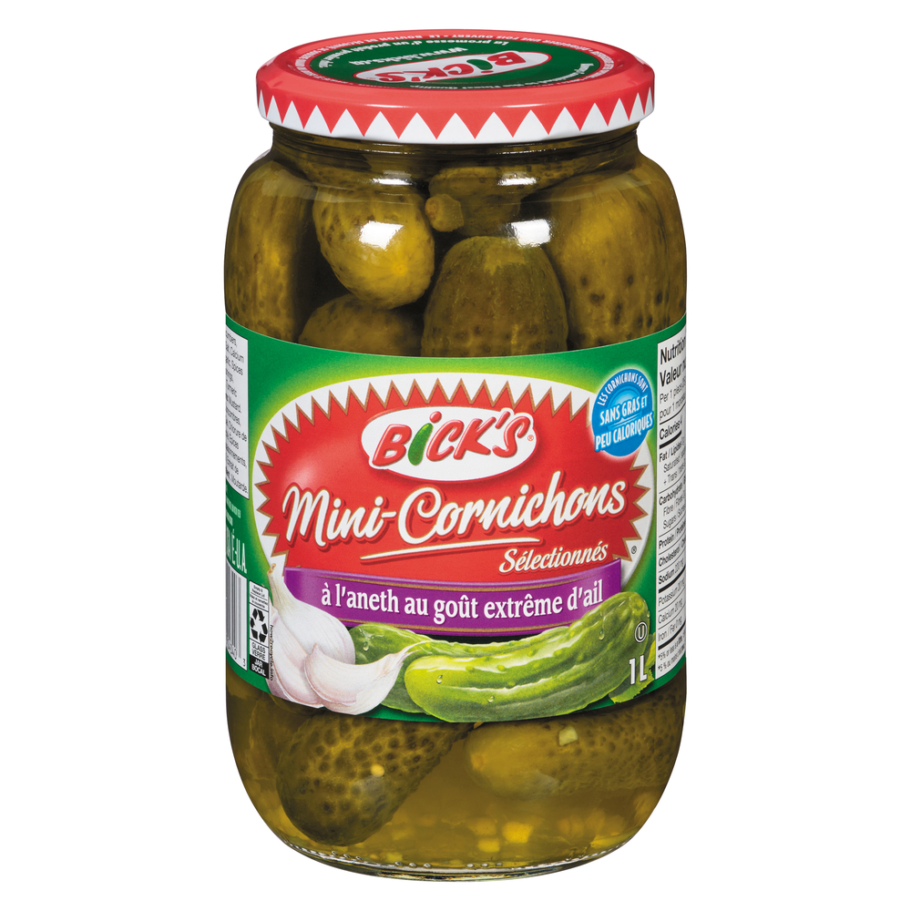 Cornichons mini à l'ail demi sel