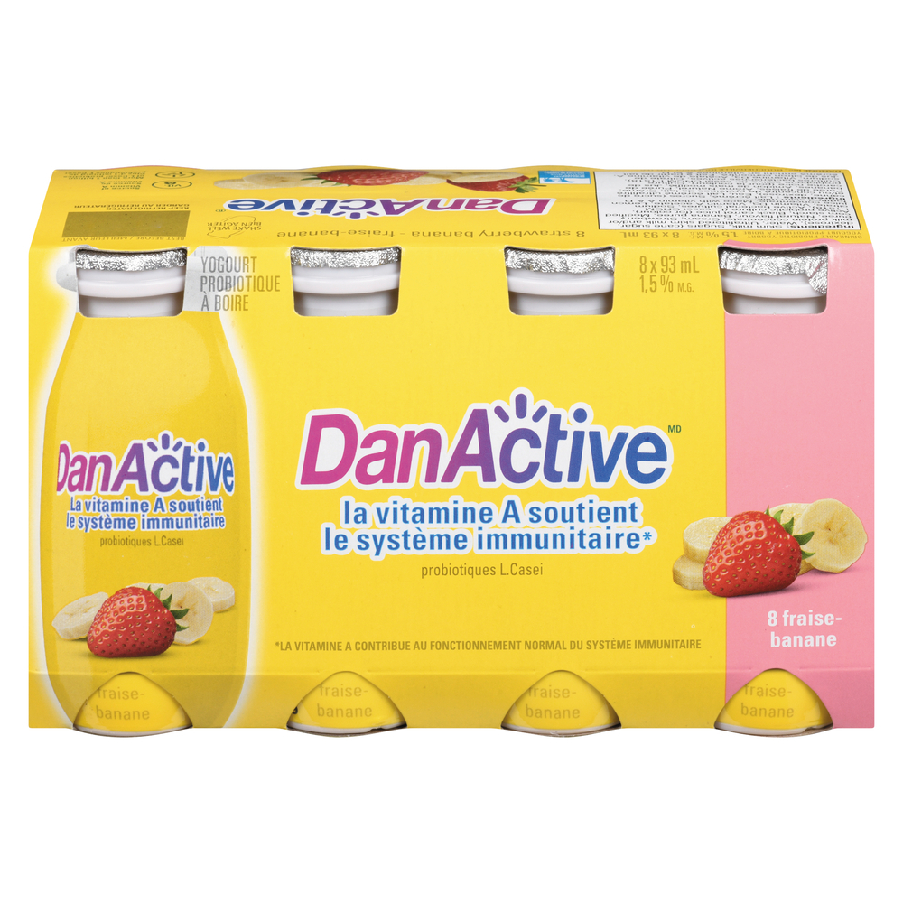 Yogourt aux fraises et aux bananes 1.5% m.g.