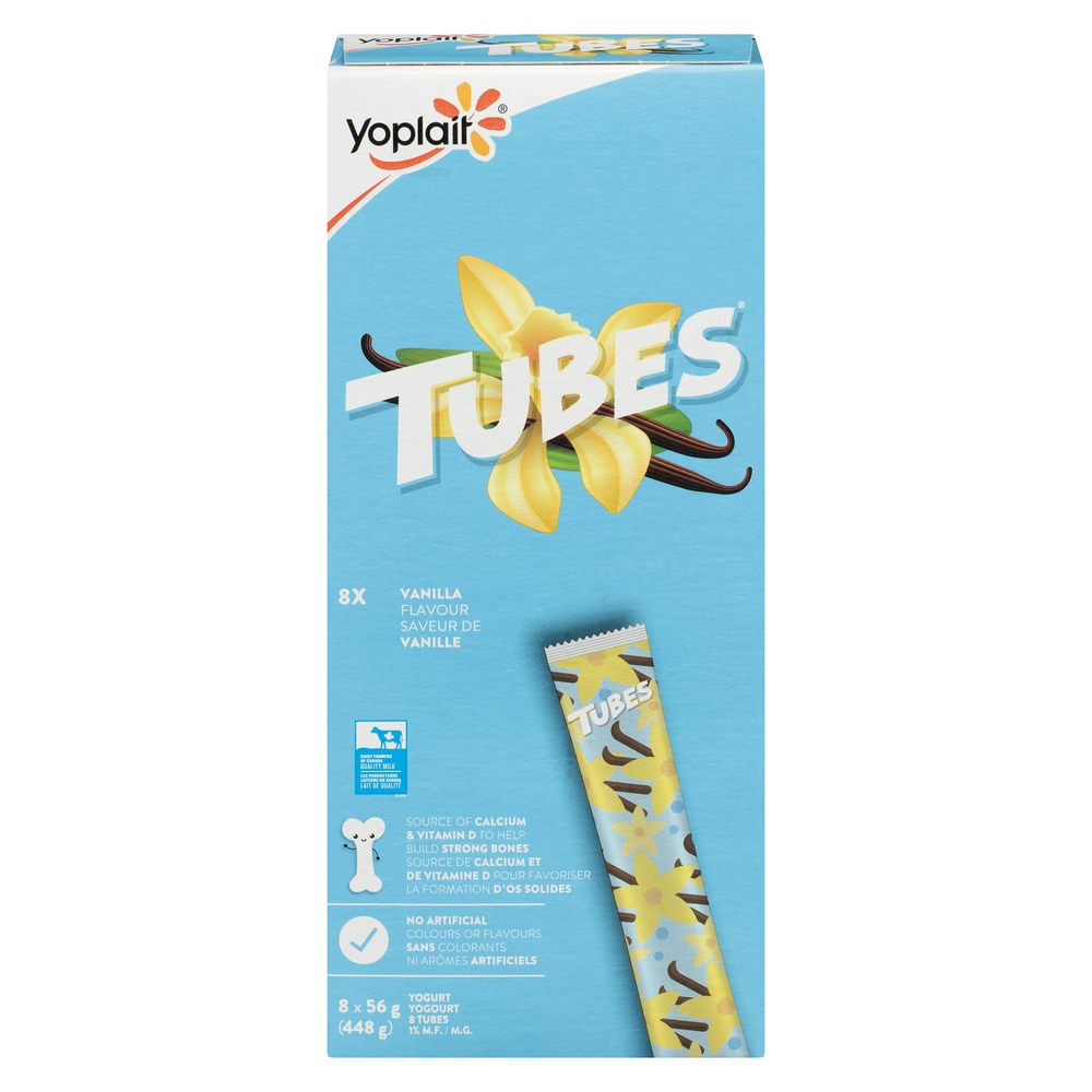 Yogourt en tubes à la vanille