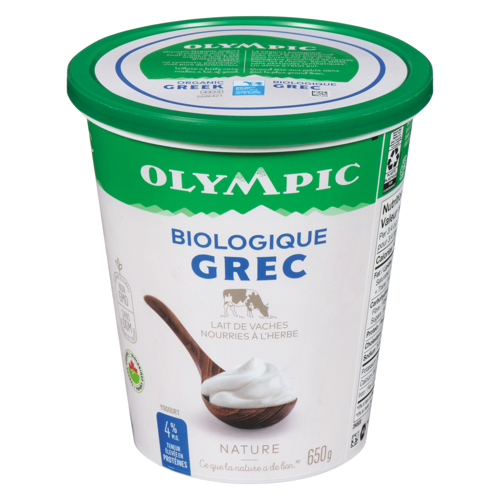 Yogourt grec nature 4% m.g. biologique