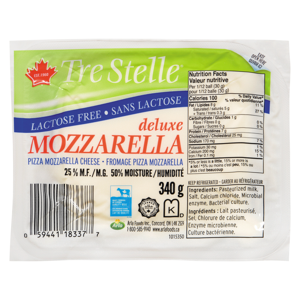 Fromage mozzarella deluxe en boule sans lactose
