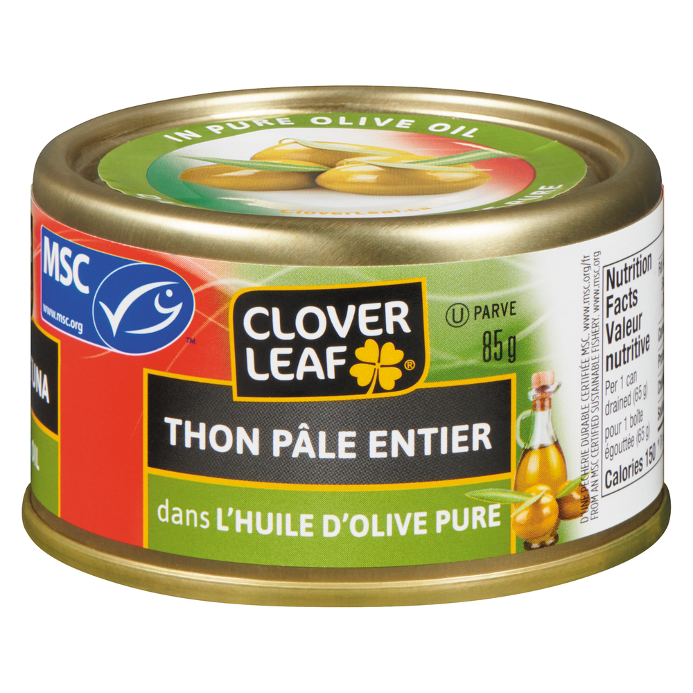 Thon pâle entier dans l'huile d'olive