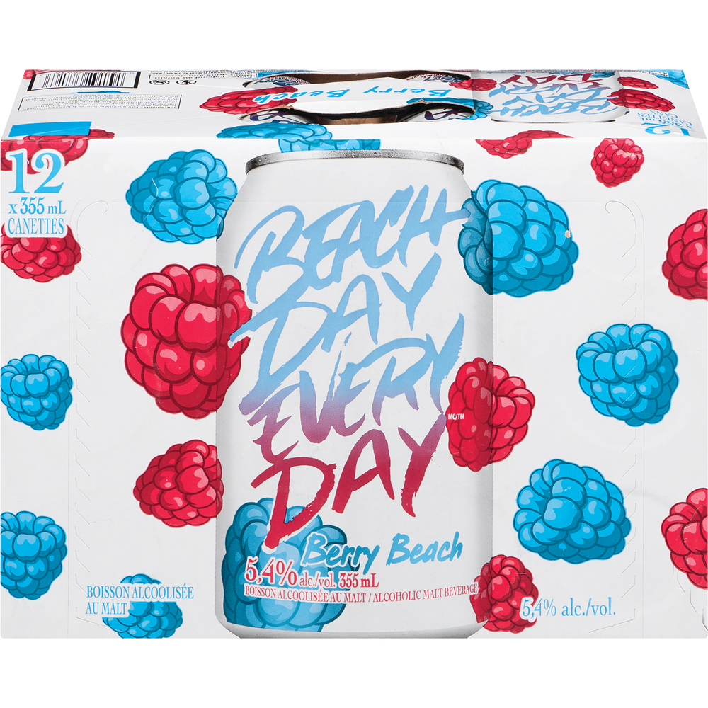 Boisson de malt alcoolisée berry beach en canette - 5.4% alcool