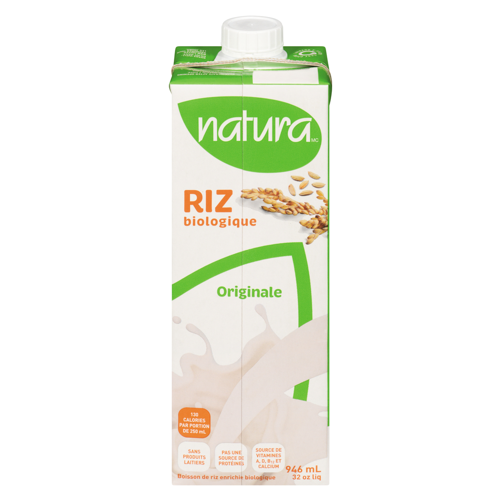 Boisson de riz enrichie originale sans gluten et biologique