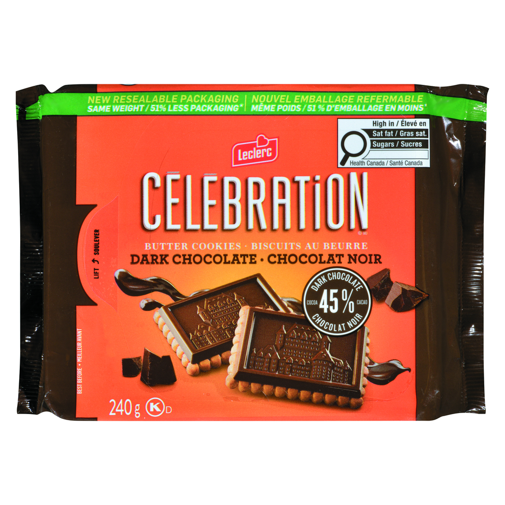 Biscuits Célébration au beurre enrobés de chocolat
