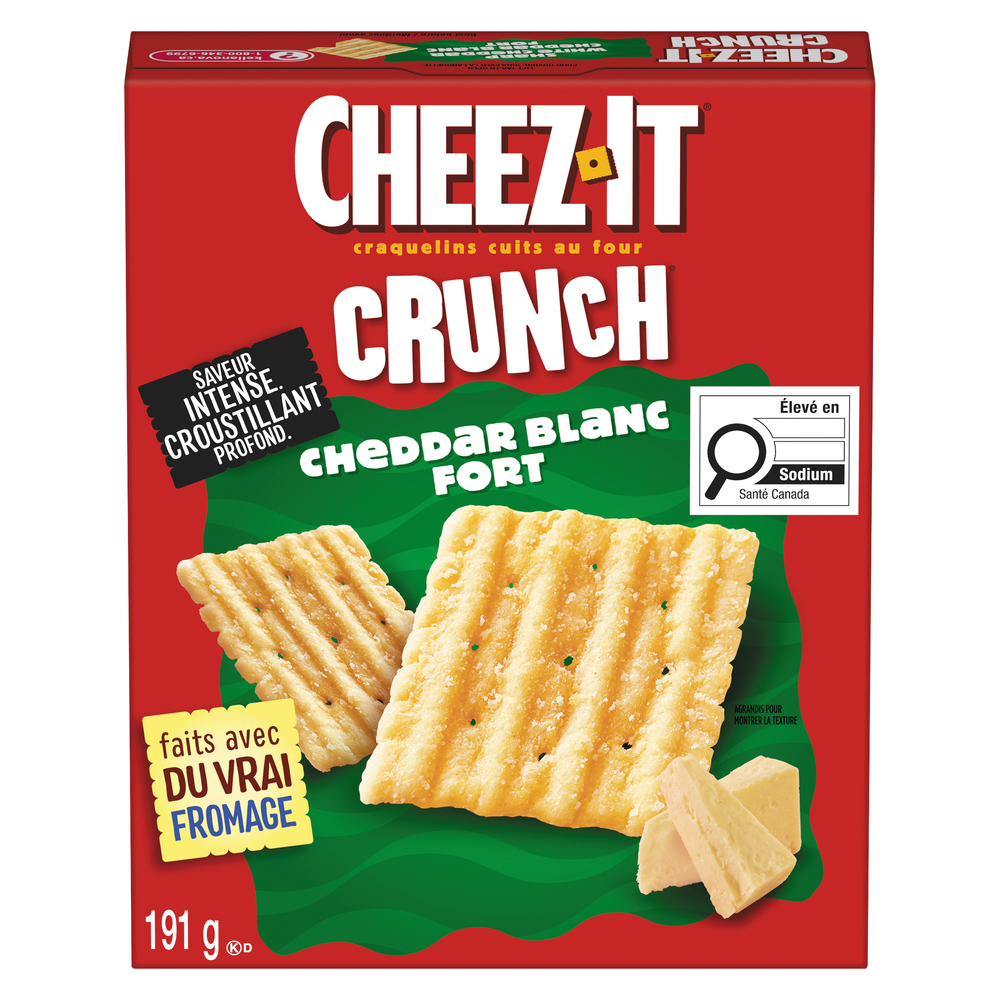 Craquelins au fromage cheddar blanc fort