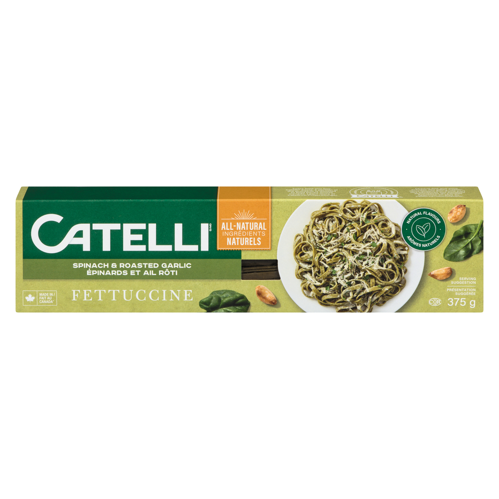 Pâtes alimentaires fettuccine aux épinards
