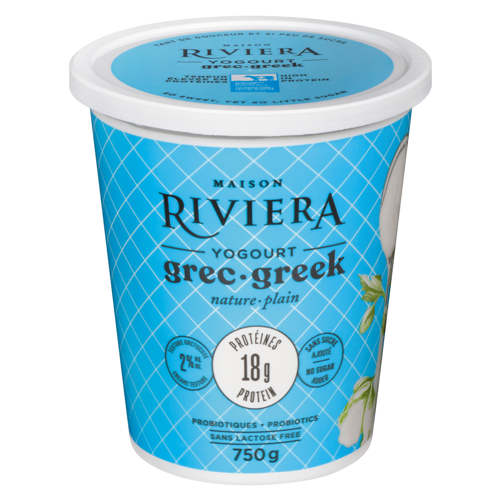 Yogourt grec nature 2% m.g. sans sucre ajouté