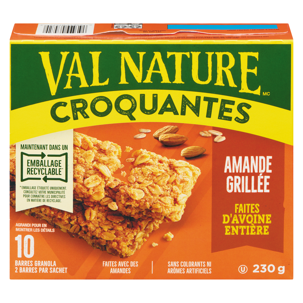 Barres granola aux amandes grillées