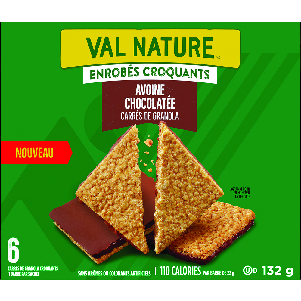 Barres granola croquantes chocolat