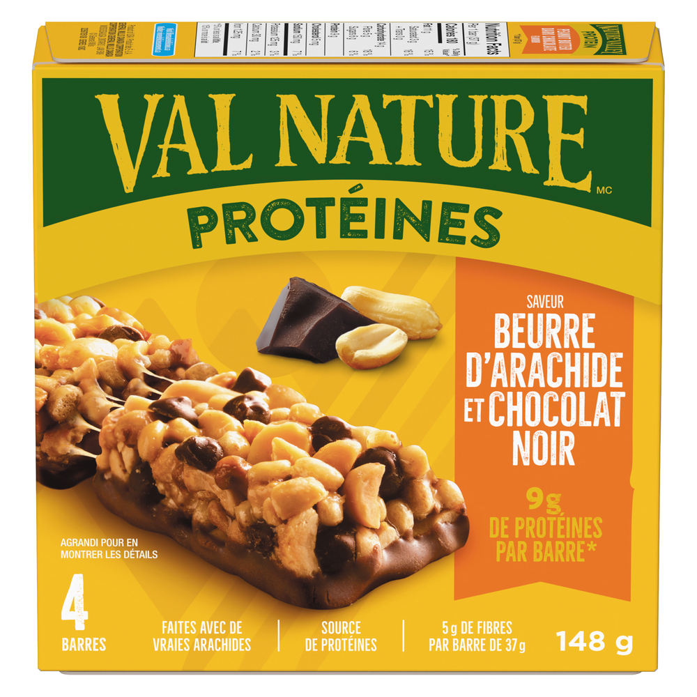 Barres tendres protéinées au beurre d'arachide et au chocolat noir