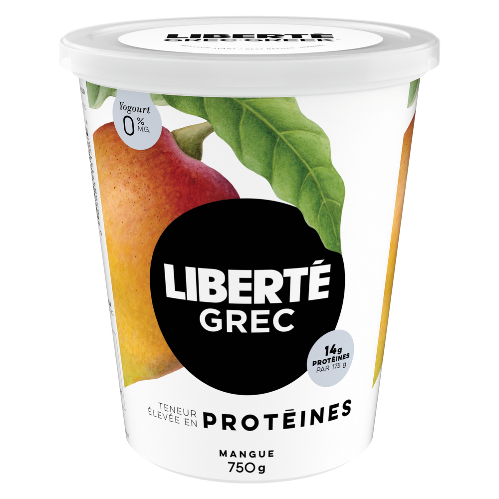 Yogourt teneur élevée en protéines saveur de mangue