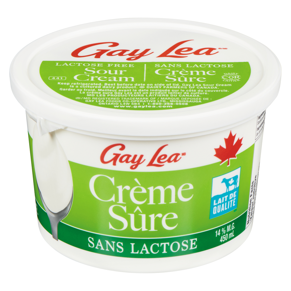 Crème sure 14% m.g. sans lactose