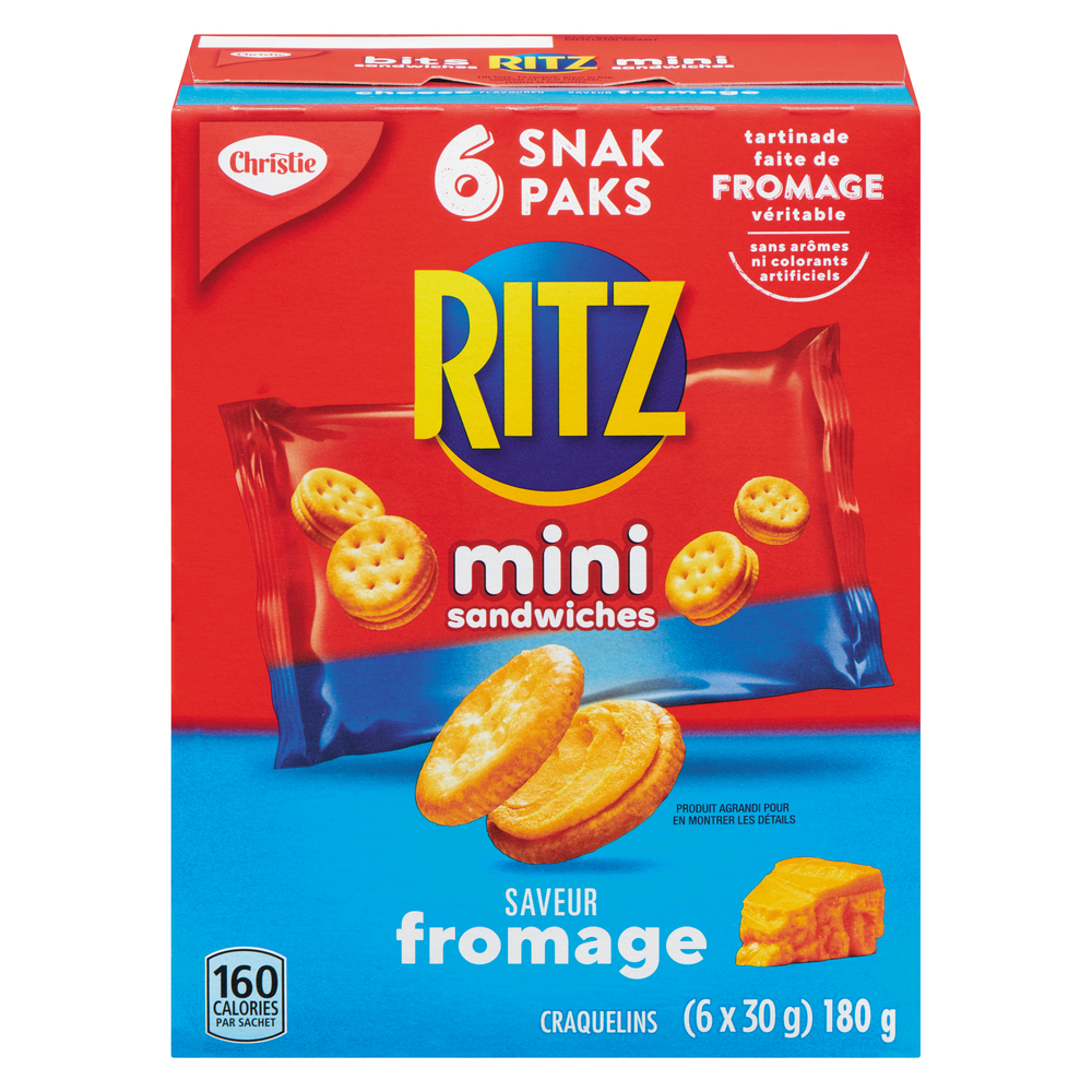 Craquelins mini au fromage en sachets collation