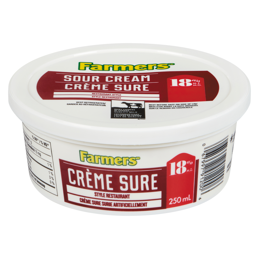 Crème sure de style restaurant 18 m.g.