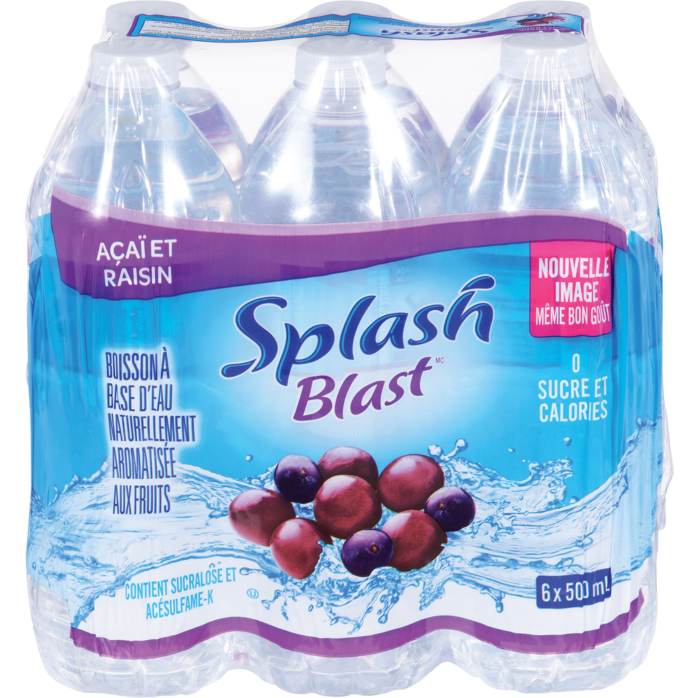 Eau aromatisée Splash à l'açaï et raisin